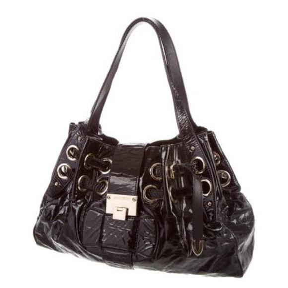 Jimmy Choo Black Patent Leather Purse | semashow.com